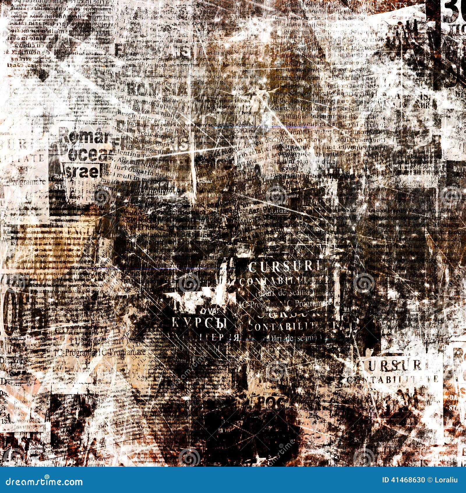 Grunge Abstract Newspaper Background for Design Stock Illustration ...