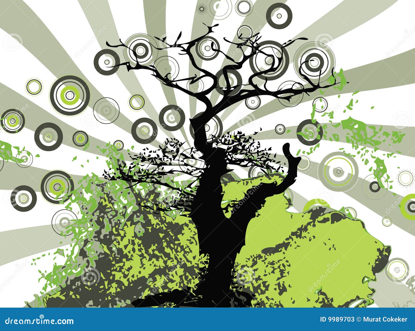 Grunge Abstract Tree Silhouette Stock Vector - Illustration of design ...