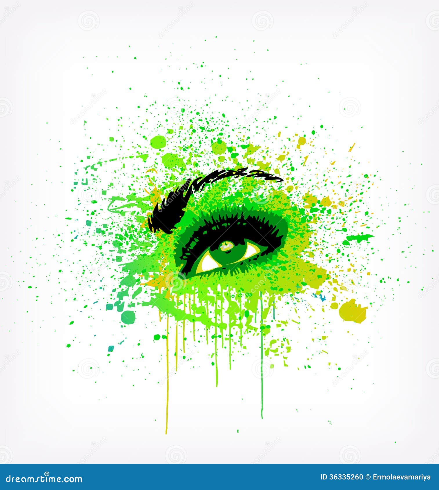 Grunge Abstraction Green Make-up. Vector Stock Vector - Illustration of ...