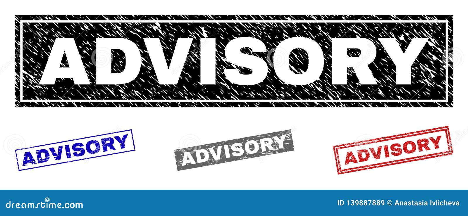 Grunge ADVISORY Textured Rectangle Stamp Seals Stock Vector ...