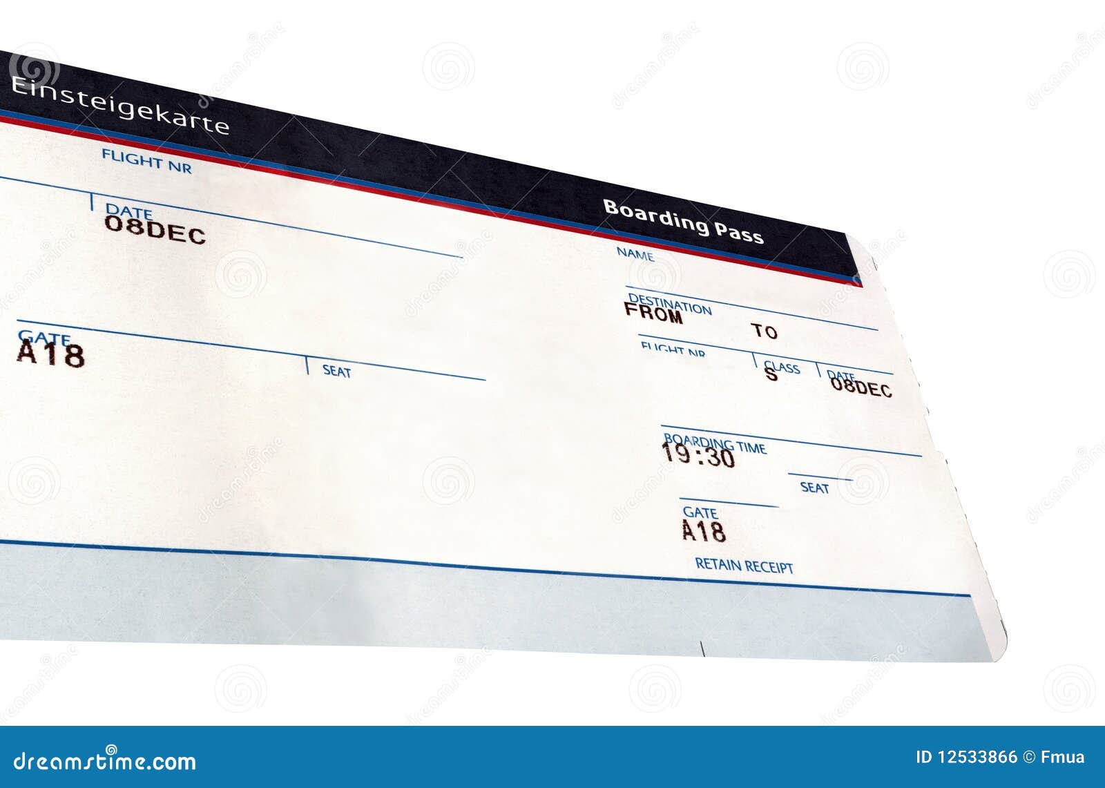 Blank Delta Boarding Pass