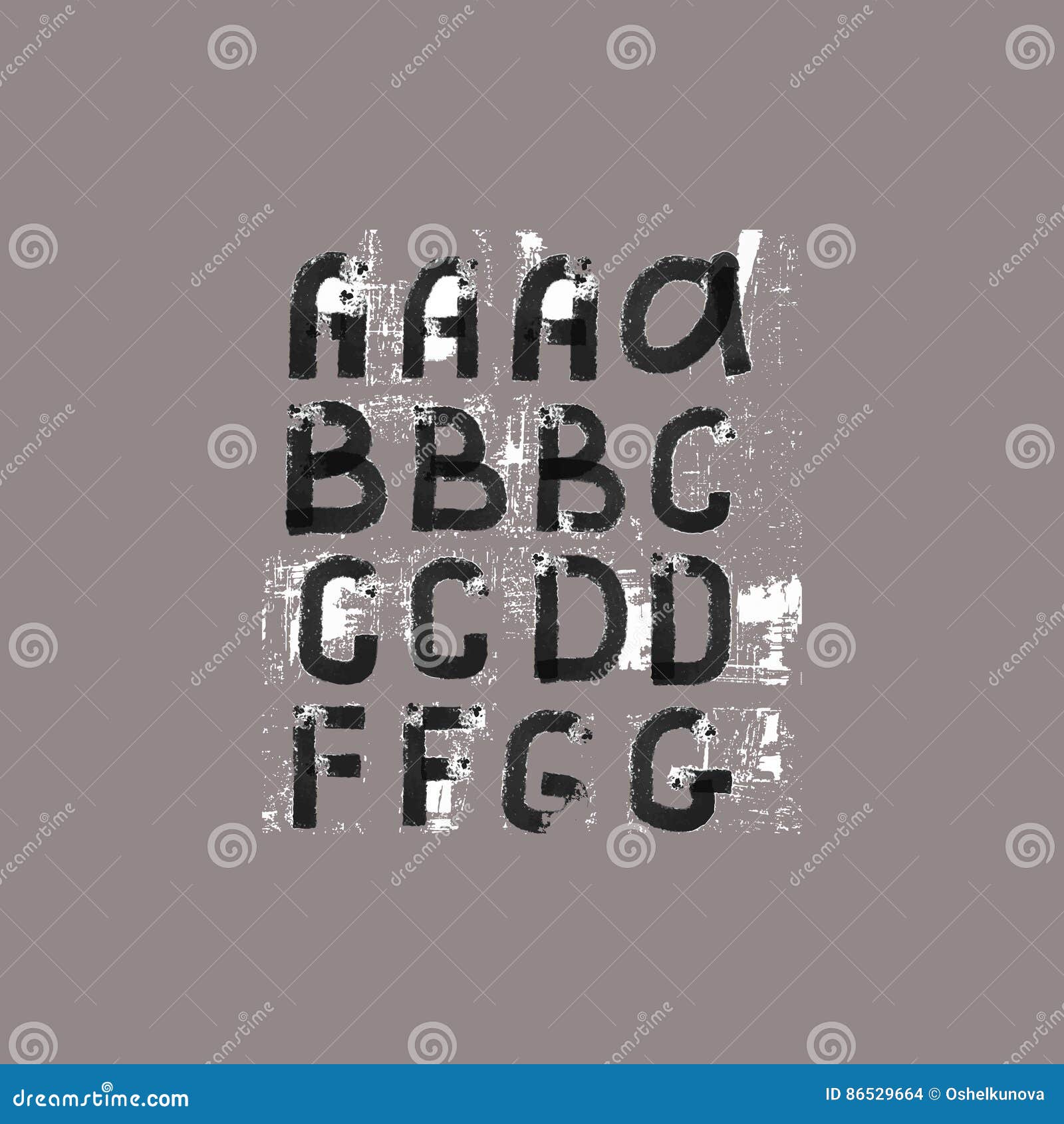 Grunge Alphabet. Hand Drawn Font. Stock Vector - Illustration of type ...