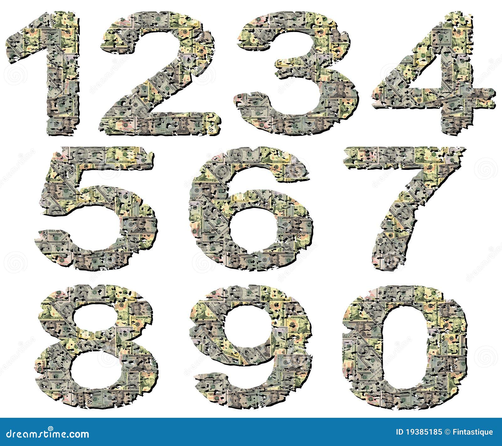 Grunge American Dollars Numbers Stock Illustration - Illustration of ...
