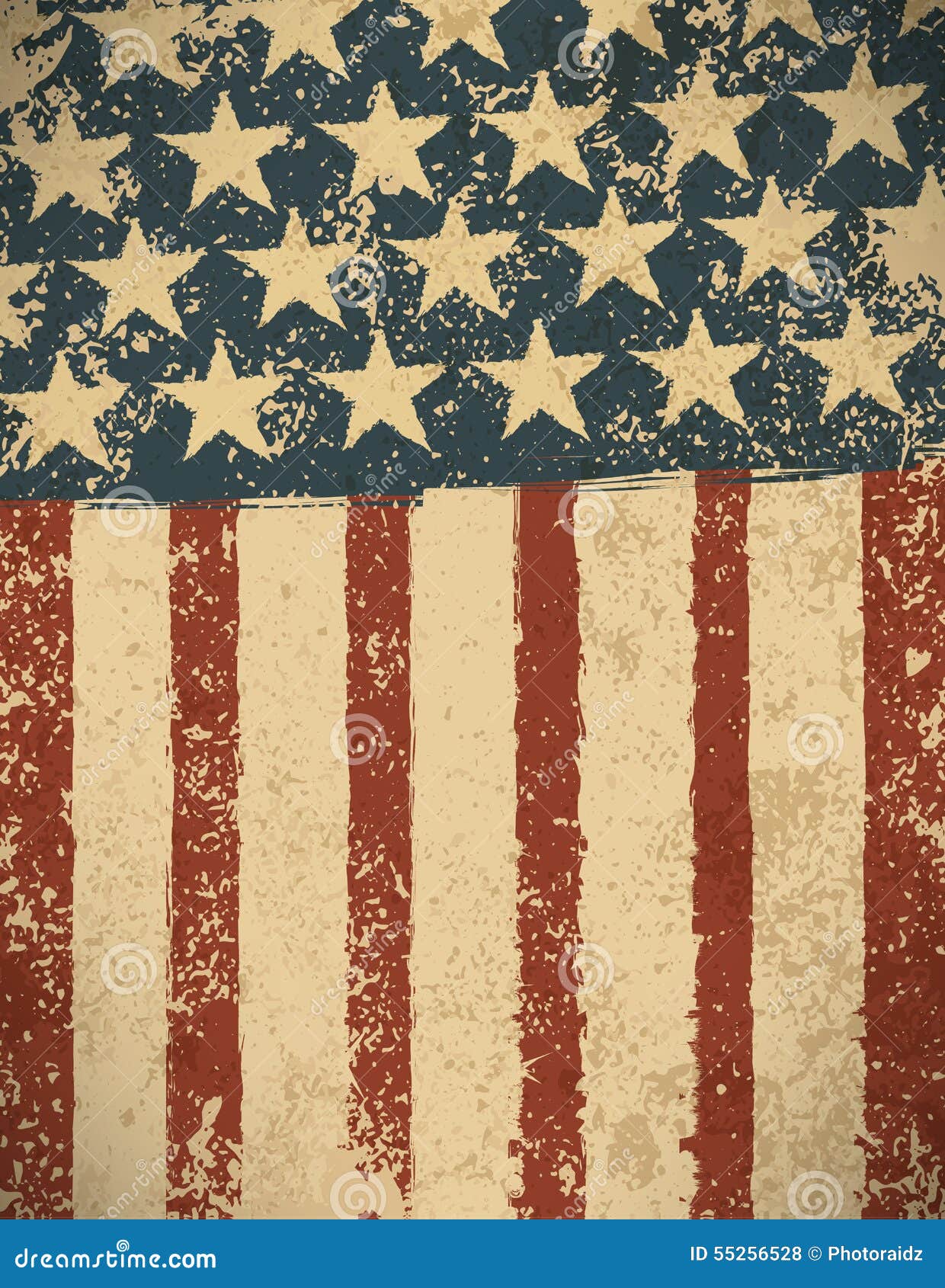 Grunge American Flag Background. Vector Illustration, EPS 10 Stock ...