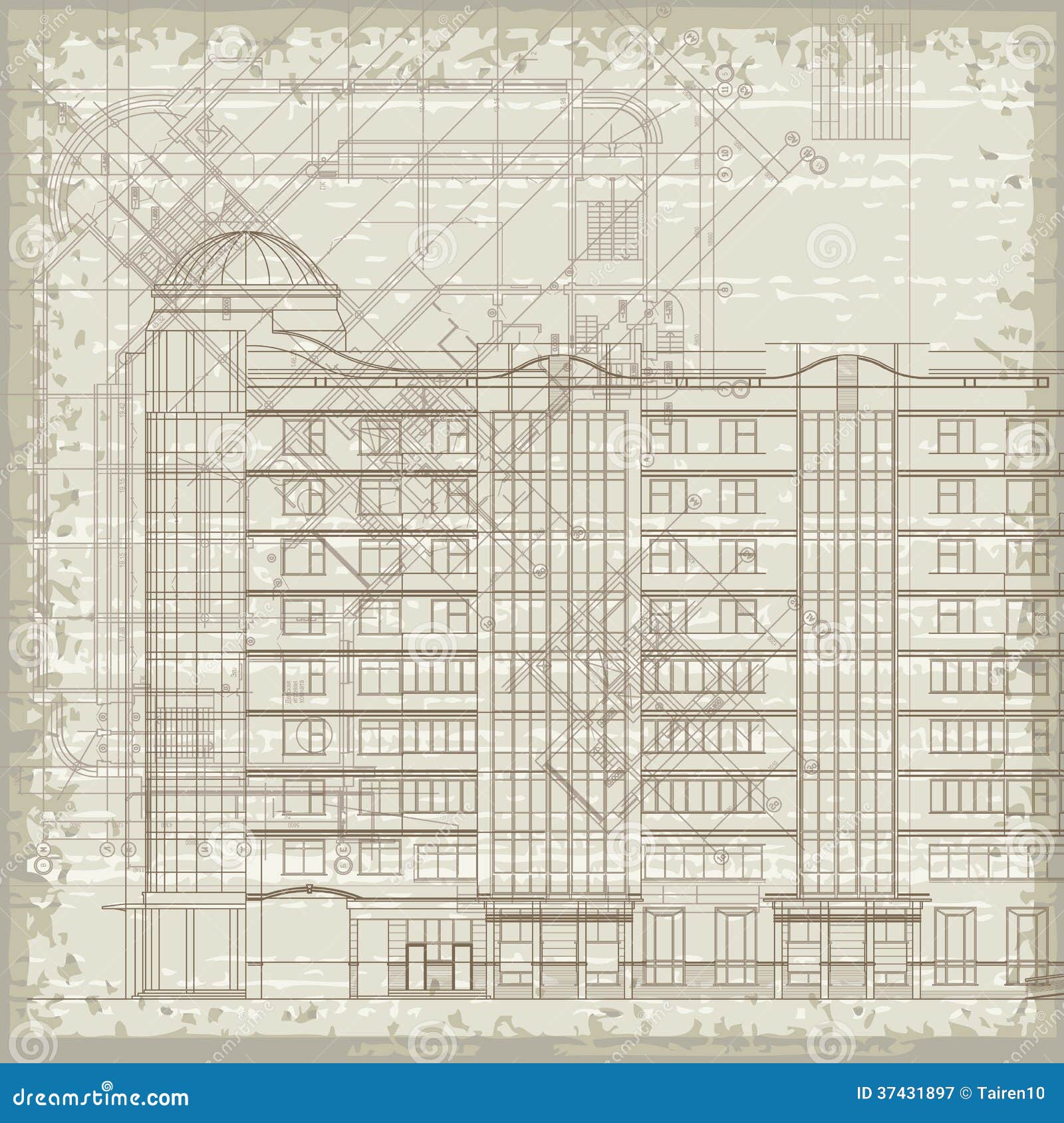 Grunge Architectural Background Stock Vector - Illustration of concept ...