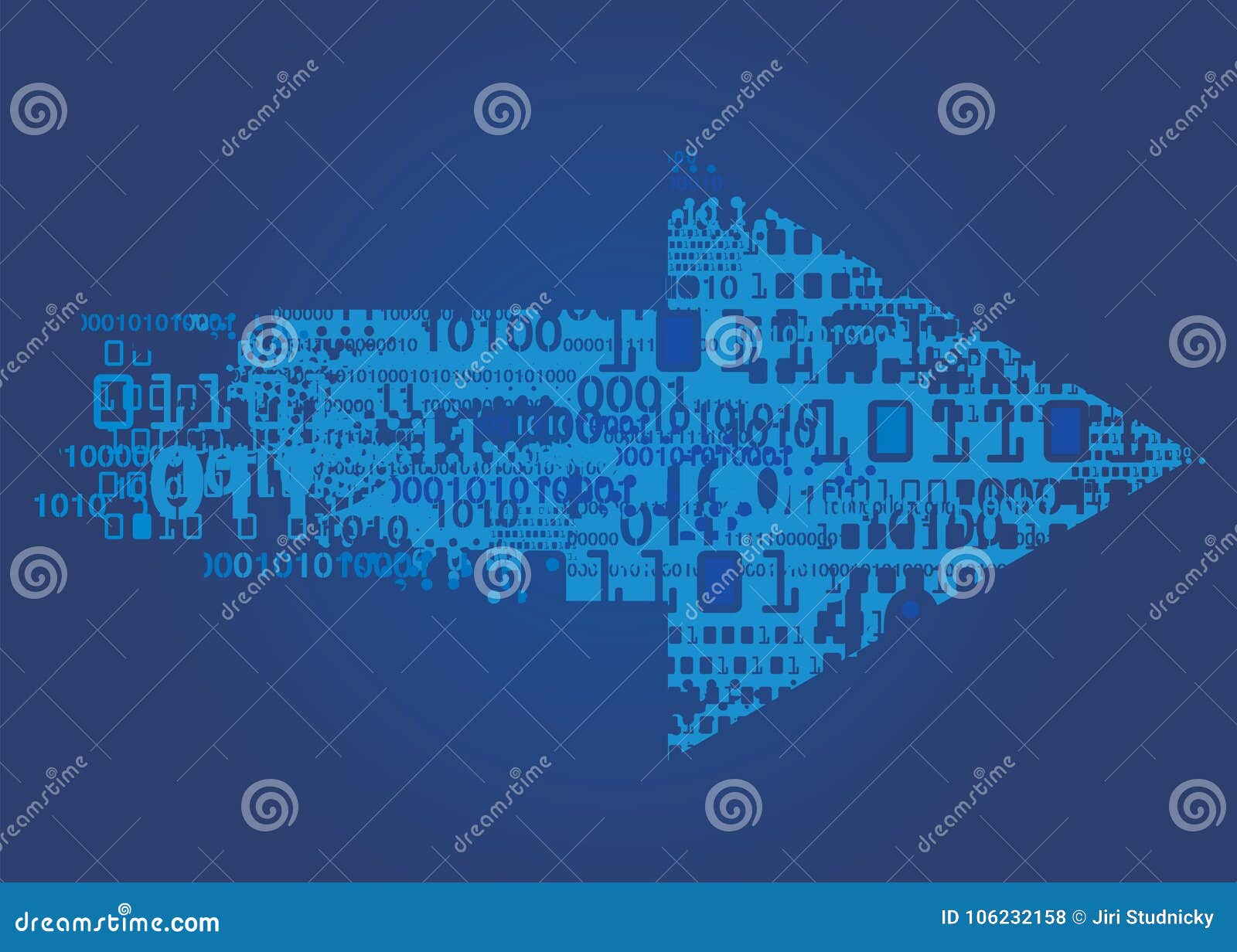 Grunge Arrow with Binary Codes. Stock Vector - Illustration of speed ...