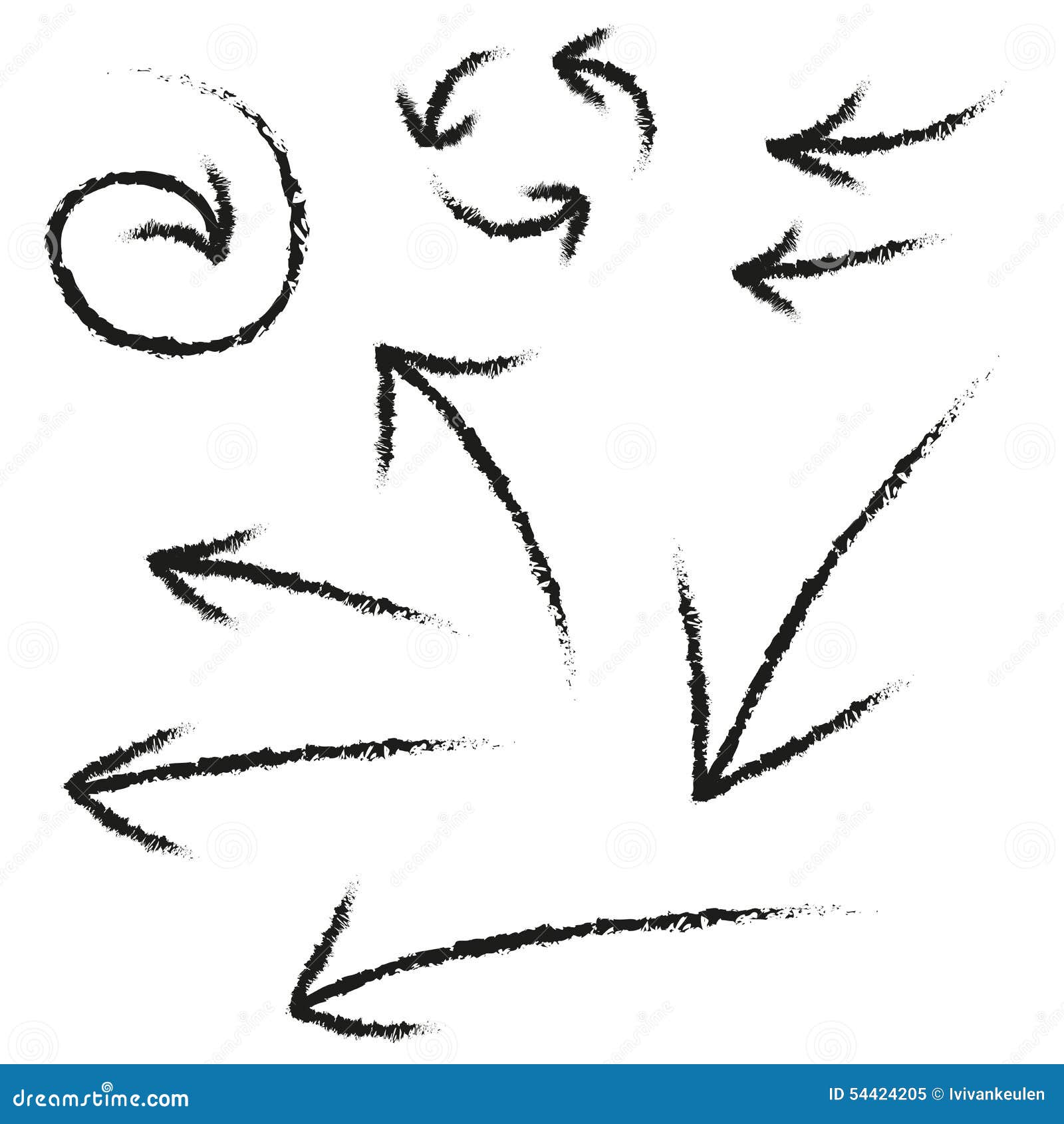 Grunge arrow set stock vector. Illustration of drawn - 54424205