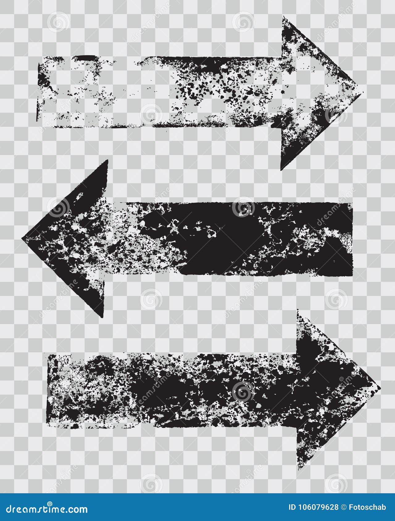 Grunge Arrow. Rough Textured Zig Zag Arrows And Curved Direction ...