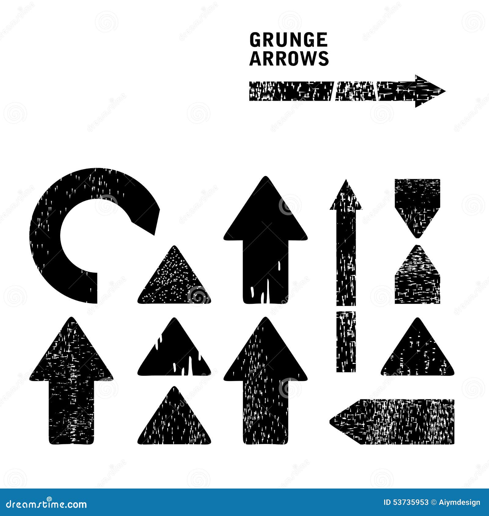 Grunge arrows set stock illustration. Illustration of pointer - 53735953