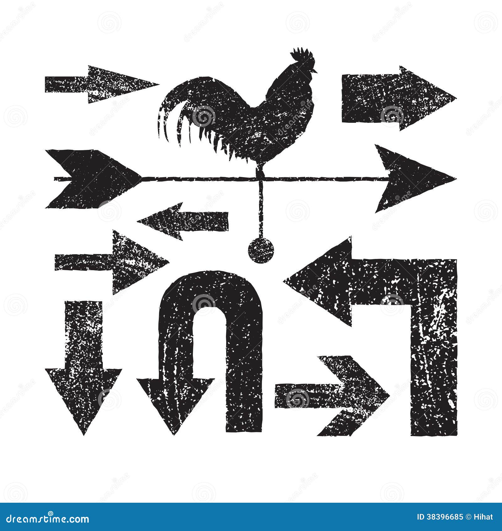 Grunge Arrows Set Vector Eps8 Stock Vector - Illustration of scratch ...