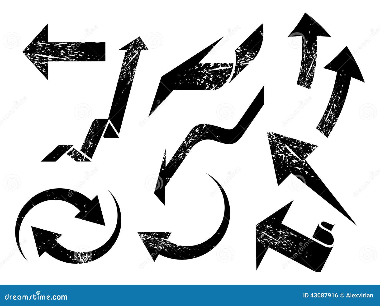 Grunge Arrows Set stock vector. Illustration of pointer - 43087916