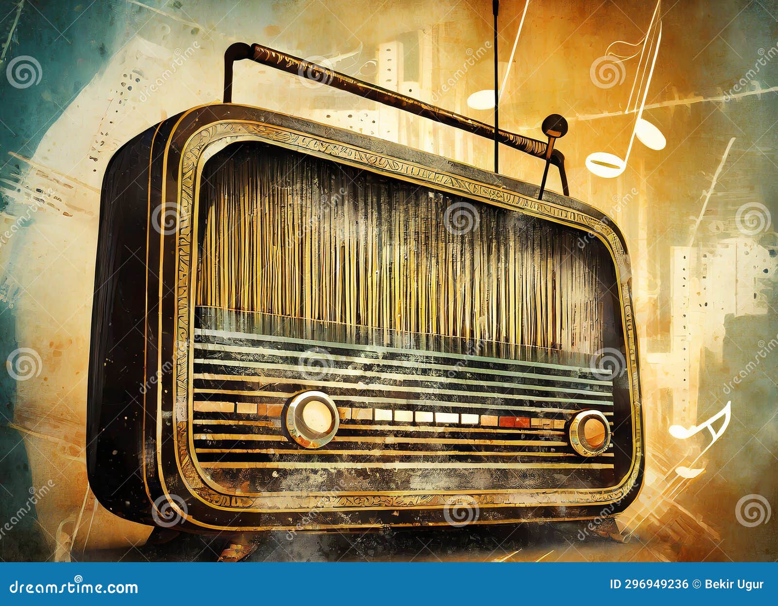 Retro Radio stock illustration. Illustration of texture - 296949236
