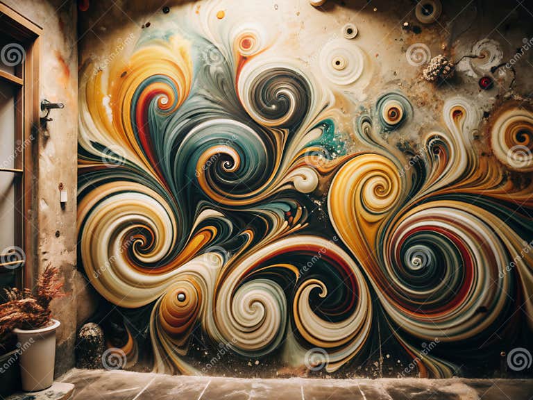 Grunge Background With Abstract Color Swirls Creating A Vibrant And Dynamic Effect Generative