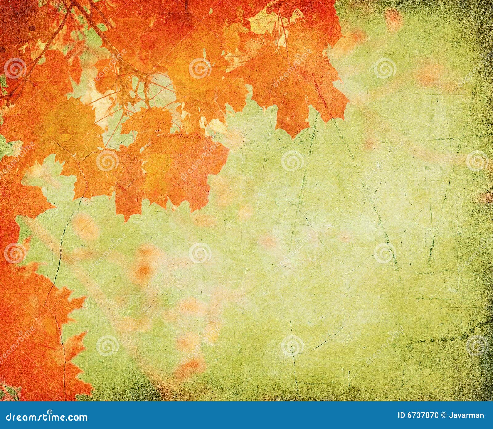 Grunge Background with Autumn Leaves Stock Illustration - Illustration ...
