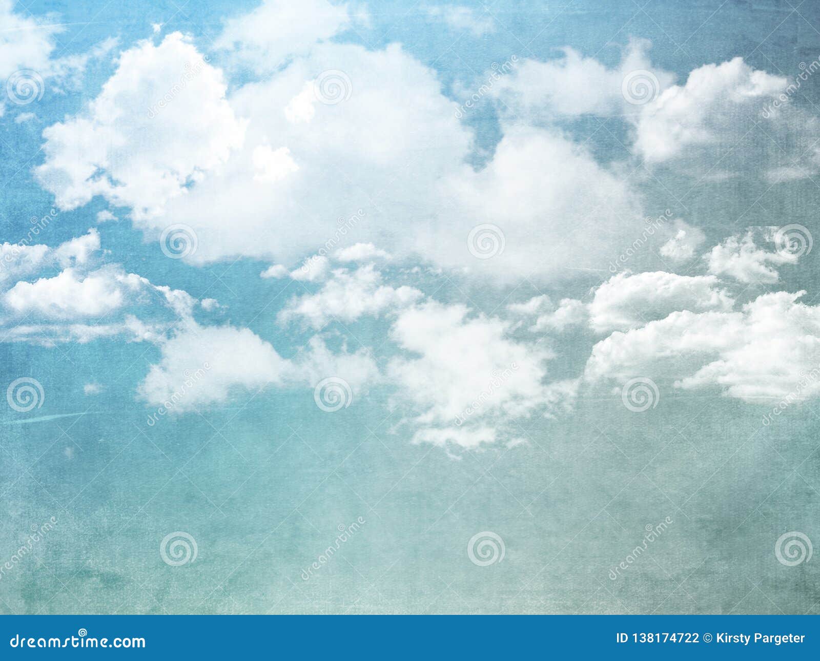 Grunge Background of Blue Sky with White Clouds Stock Illustration ...