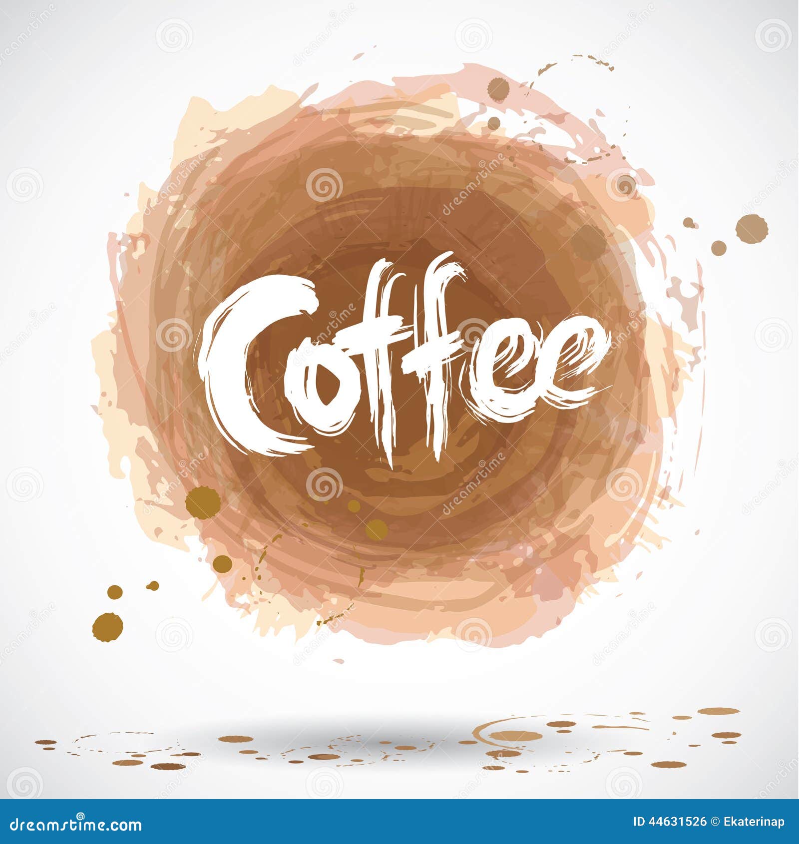 Splash Of Coffee In Carton Cup Vector Cartoon Card Template With Hand ...
