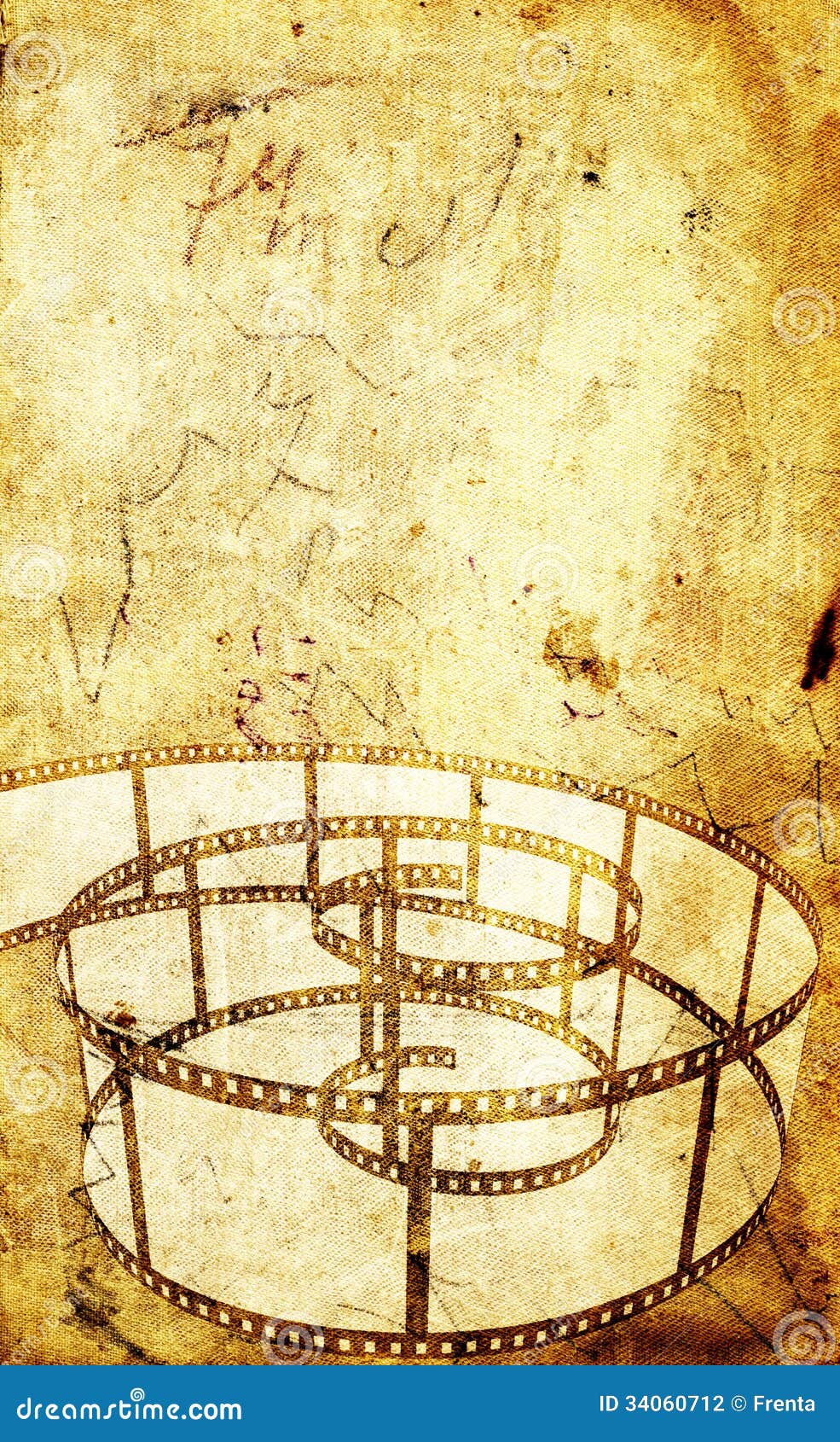 Grunge Background with Filmstrip Stock Photo - Image of paper, cutting ...