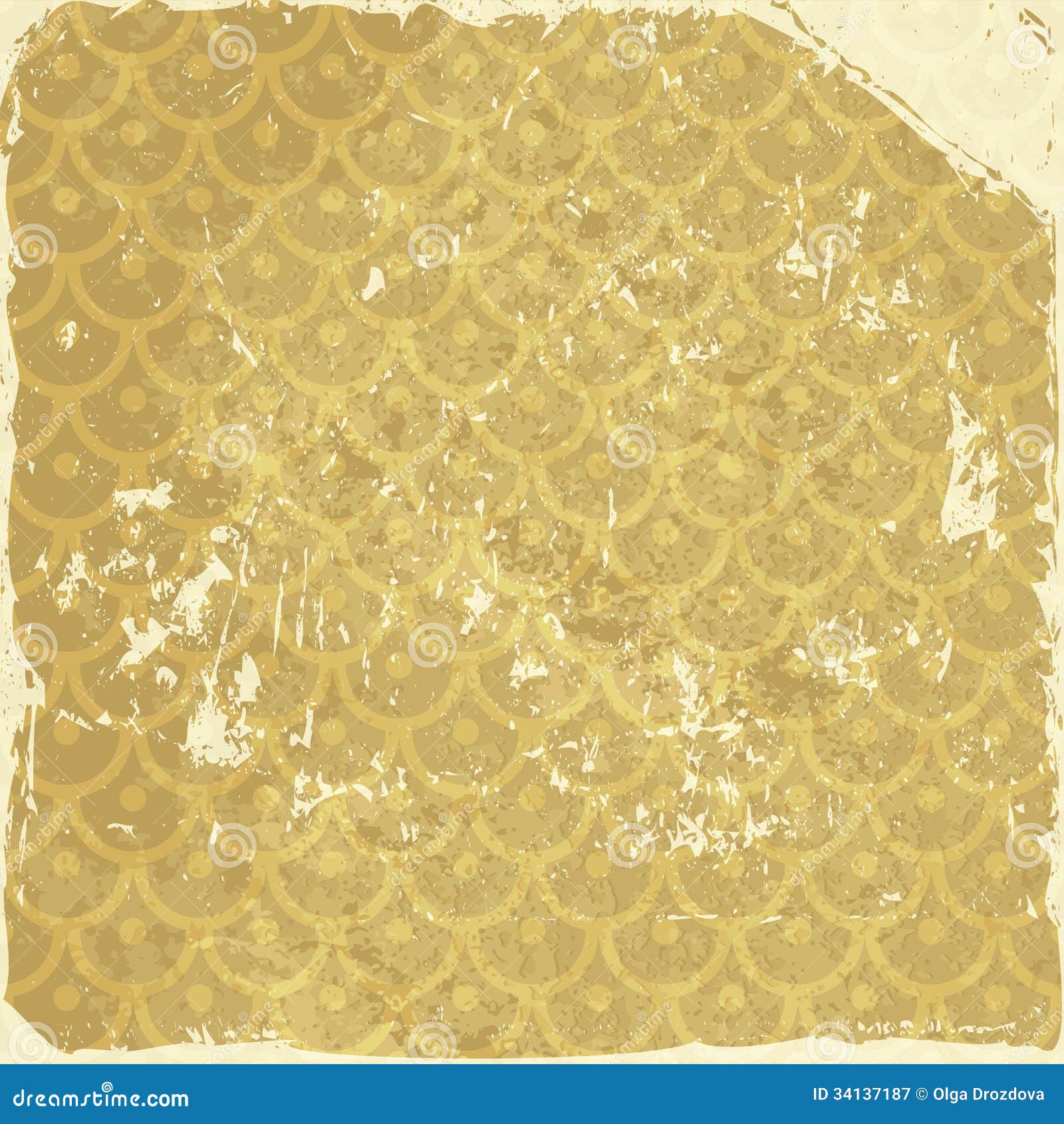 Grunge Background with Gold Pattern Stock Vector - Illustration of ...