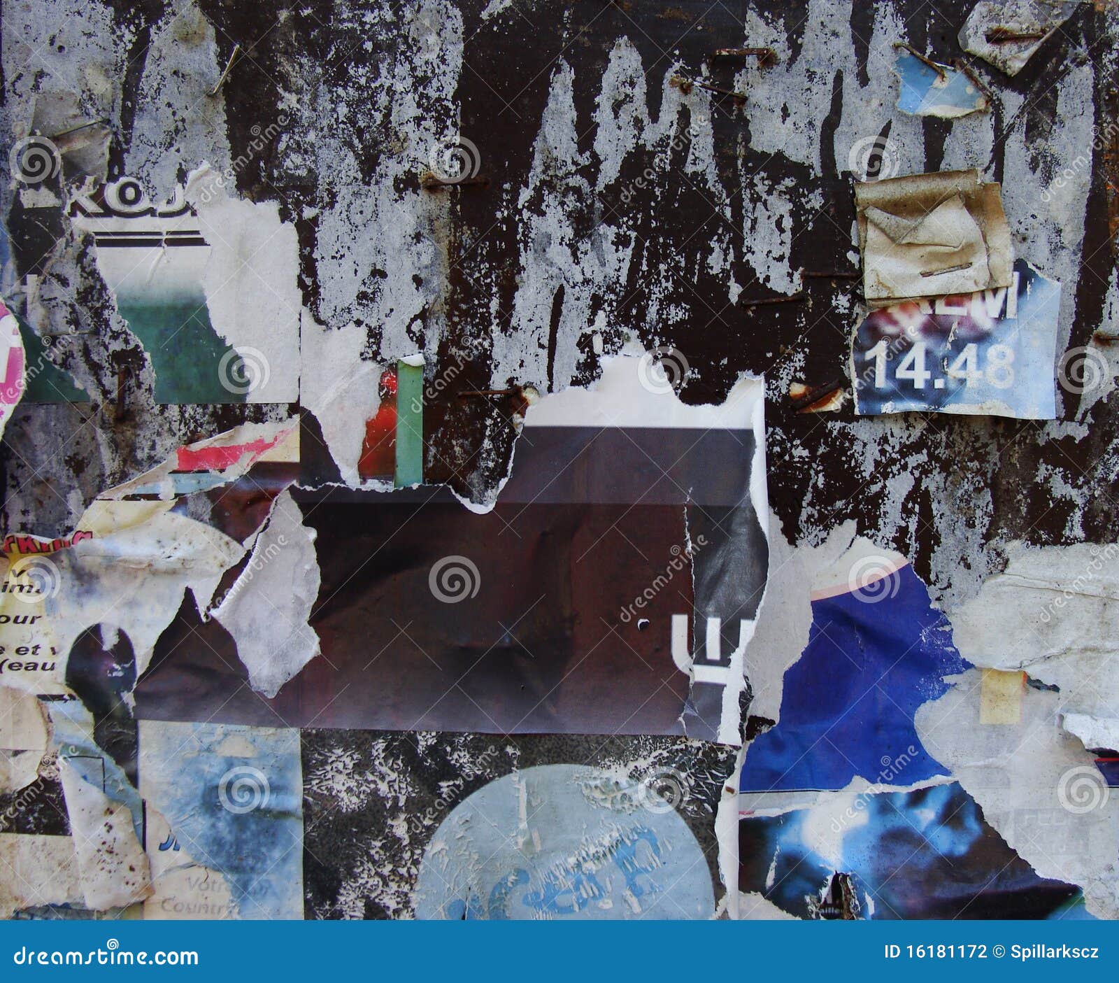 Grunge Background with Leftovers from Posters Stock Photo - Image of ...