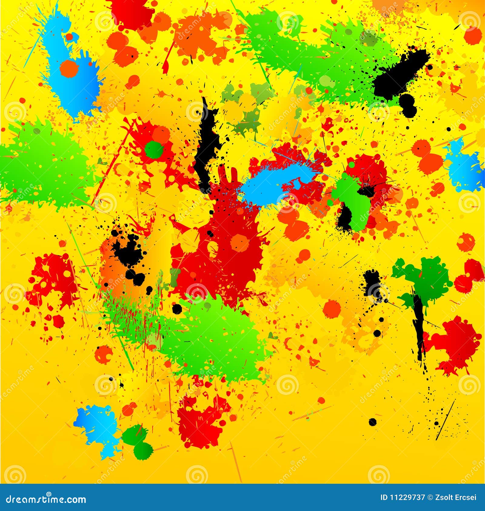 Grunge Background With Messy Paint Splatters Cartoon Vector ...