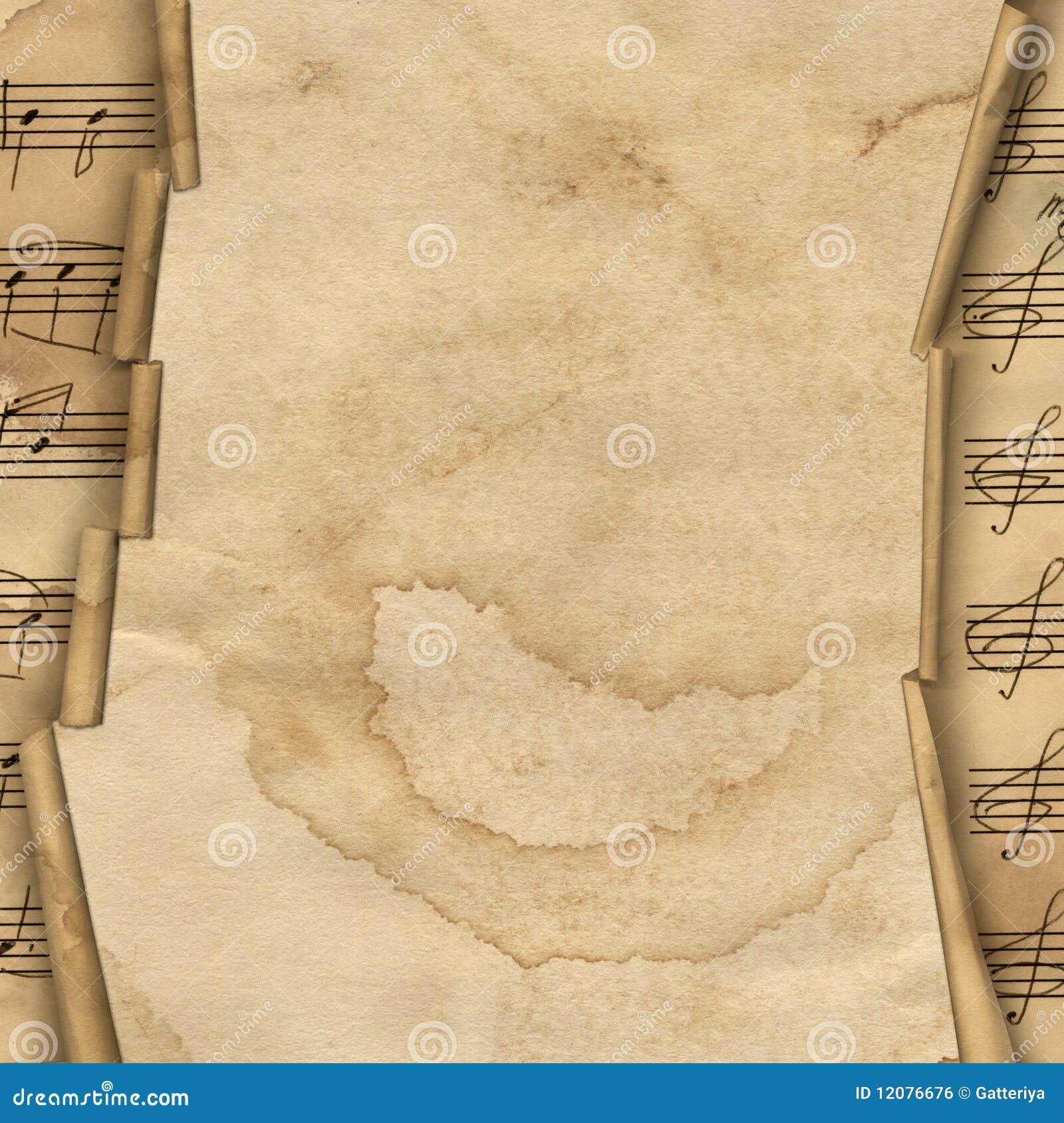 Grunge Background With Music Border For Design Stock Illustration ...