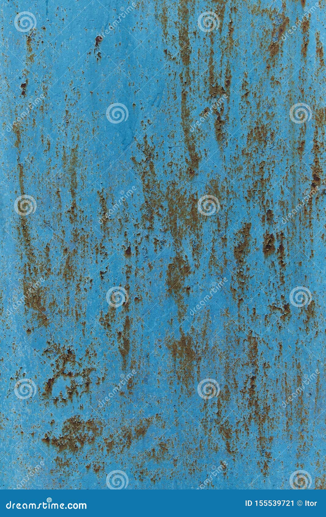 Rusty Painted Metal Surface on Wall Background. Pattern of Rustic Blue ...