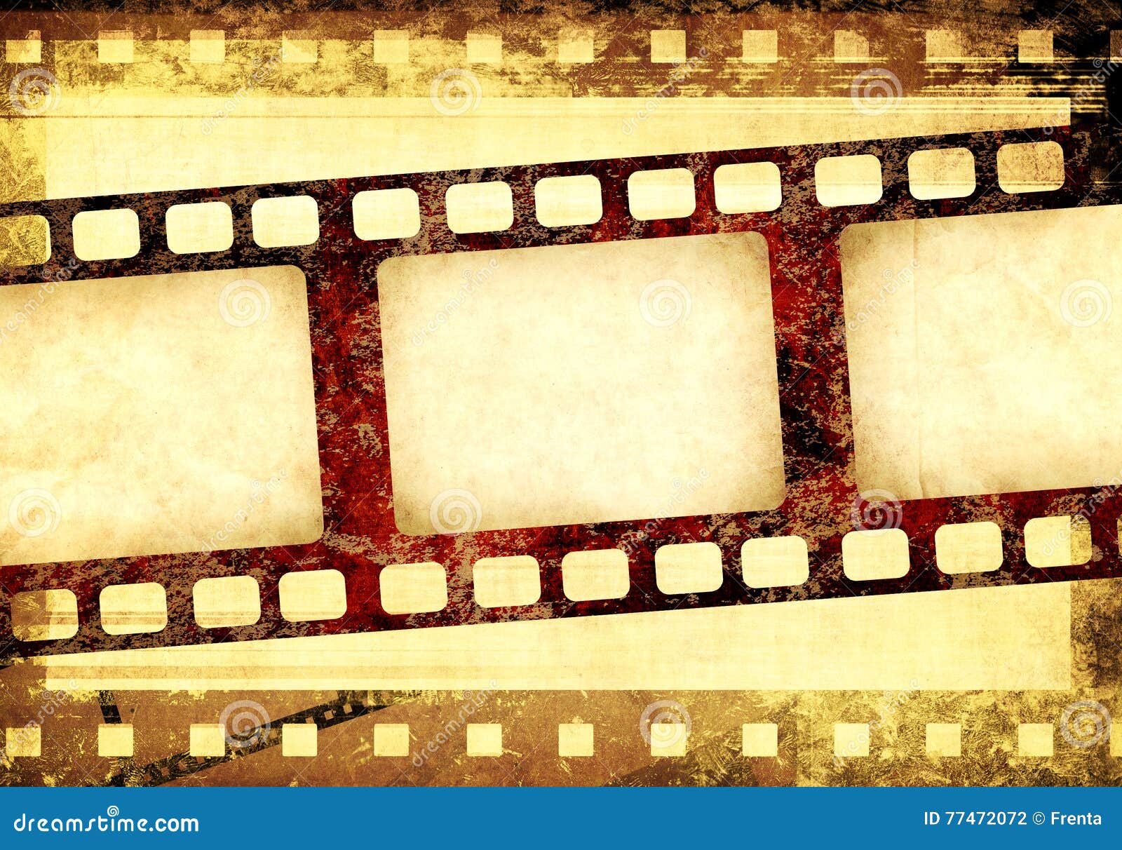 Grunge Background with Retro Filmstrips and Paper Texture Stock ...