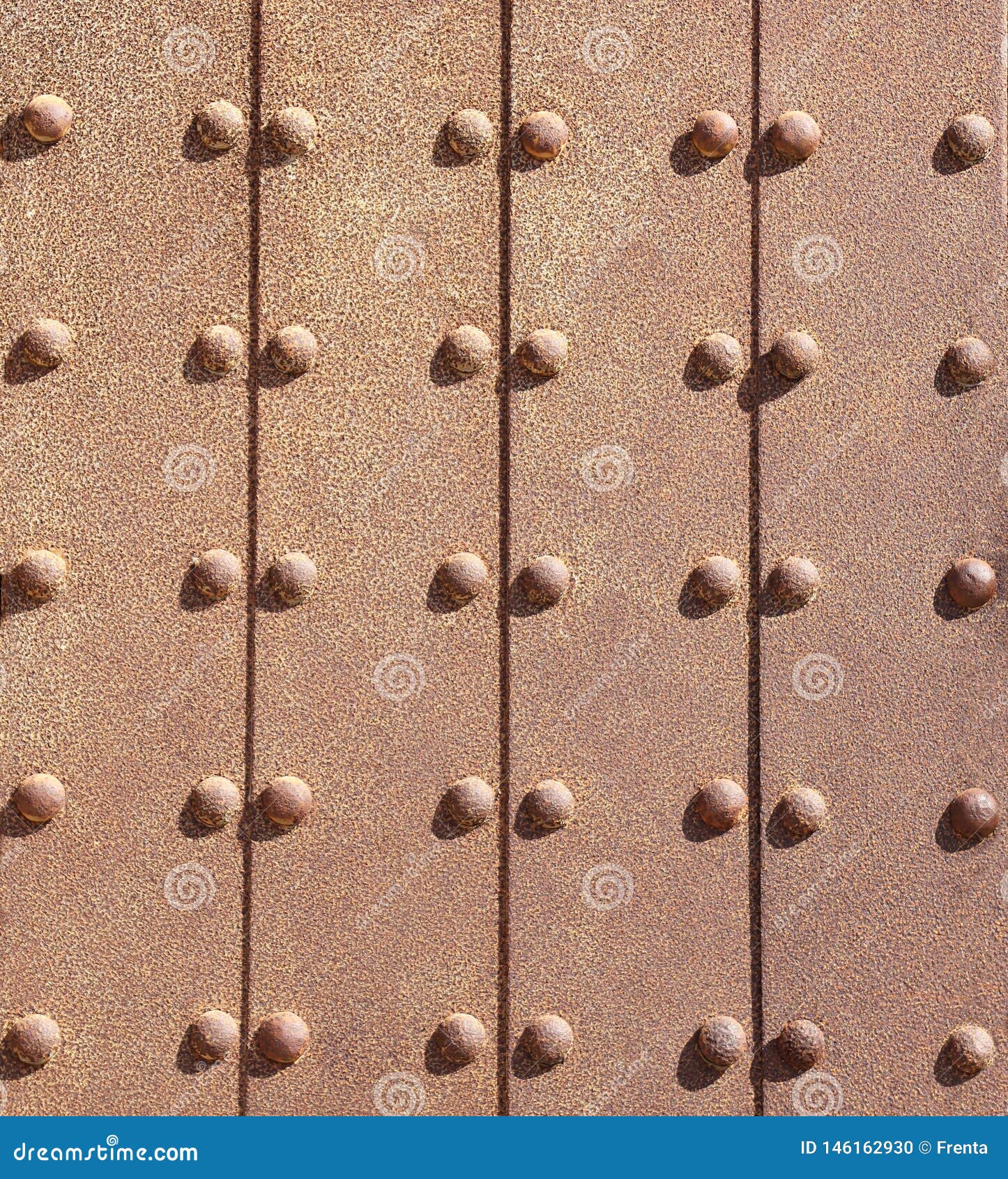 Rusty Metal Texture with Rivets Stock Photo - Image of material ...