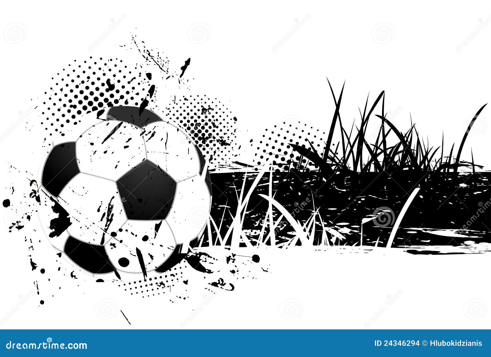 Grunge Background with Soccer Ball Stock Vector - Illustration of blot ...