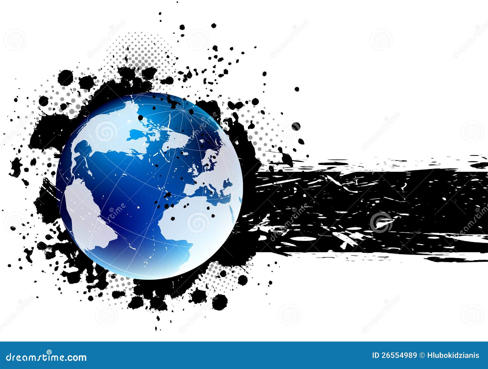 Grunge banner with earth stock vector. Illustration of icon - 26554989