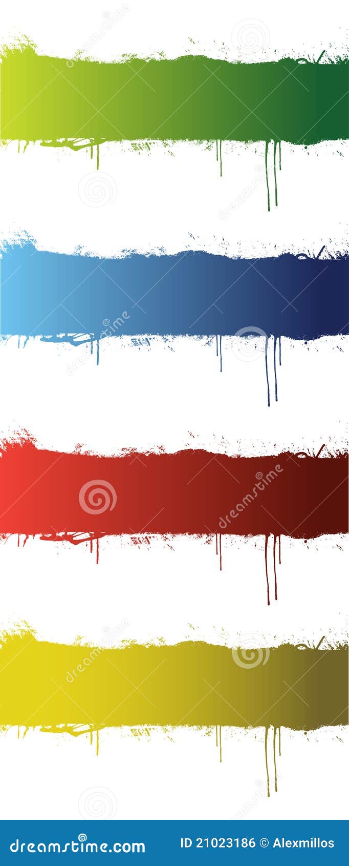 Grunge Banner with an Inky Dribble Strip Stock Vector - Illustration of ...