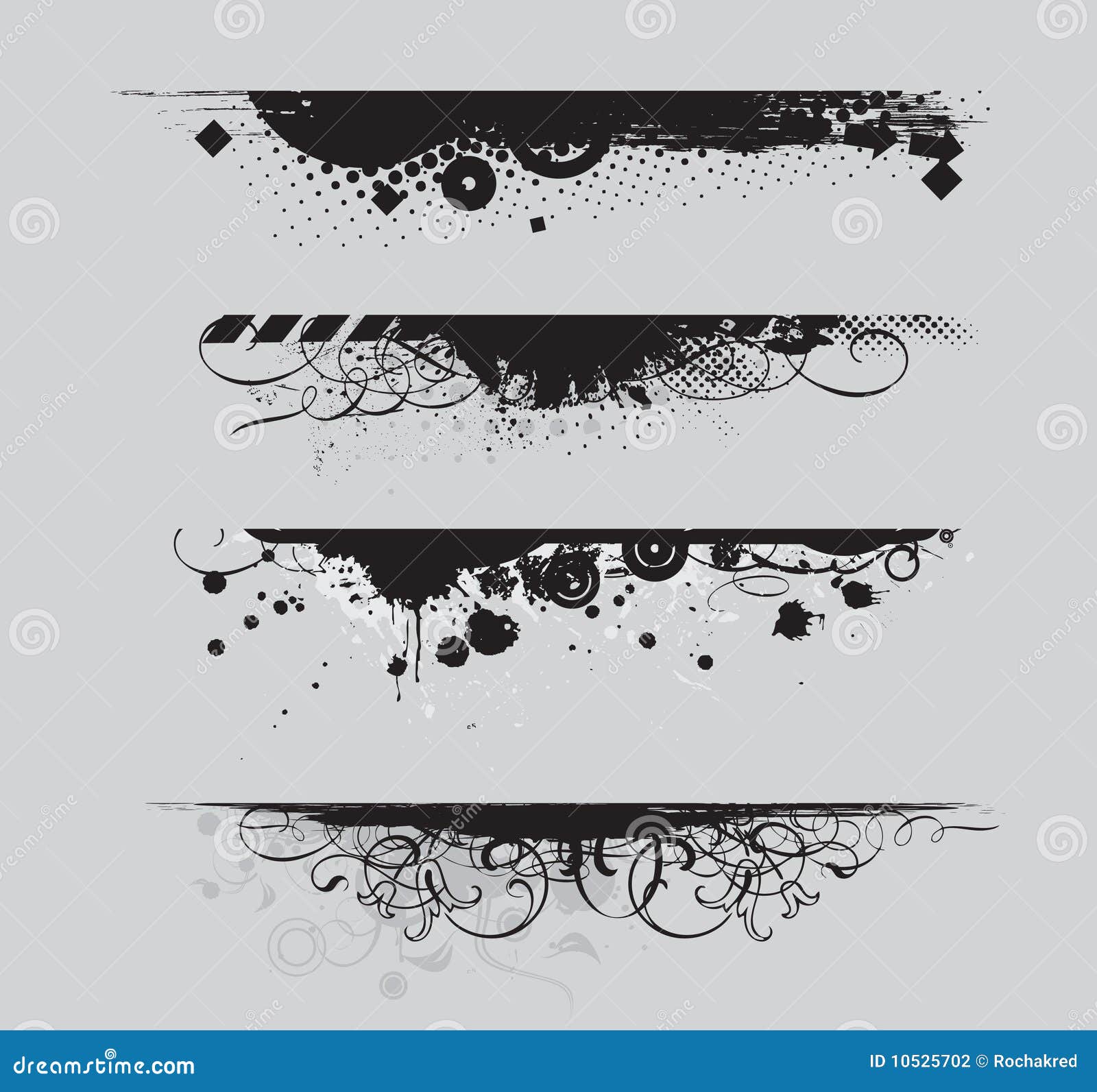 Grunge banners stock vector. Illustration of splash, decoration - 10525702