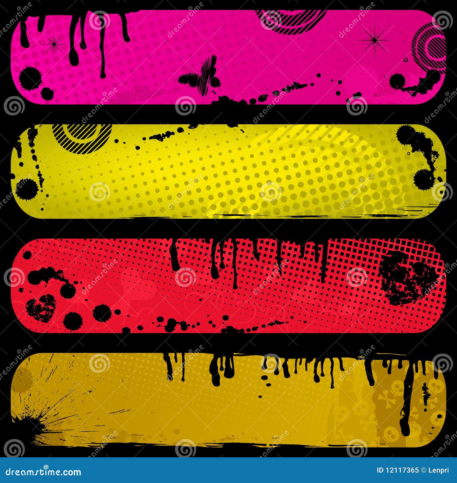 Grunge banners stock vector. Illustration of painted - 12117365