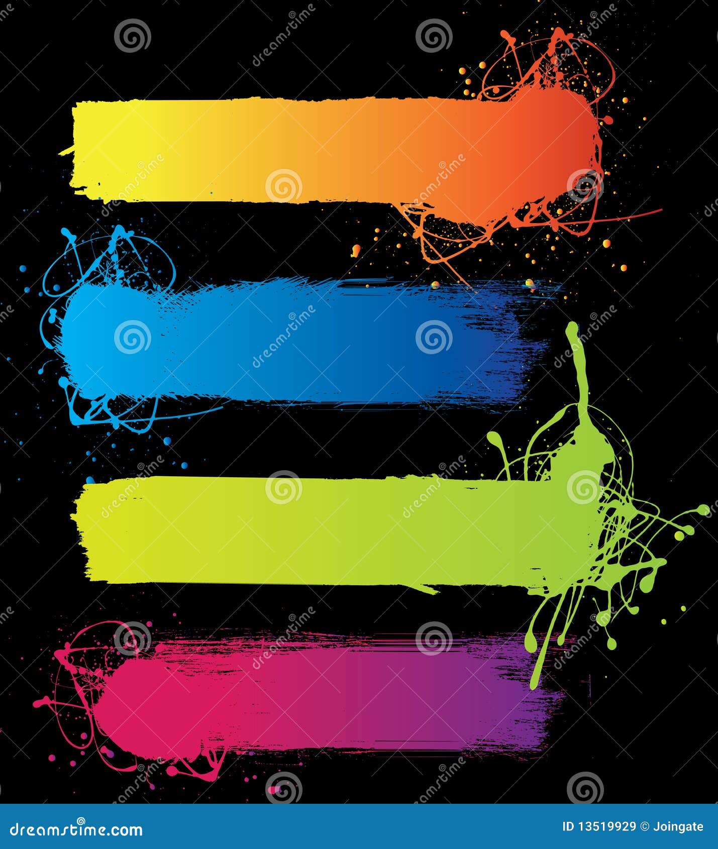 Grunge banners stock vector. Illustration of colour, handmade - 13519929