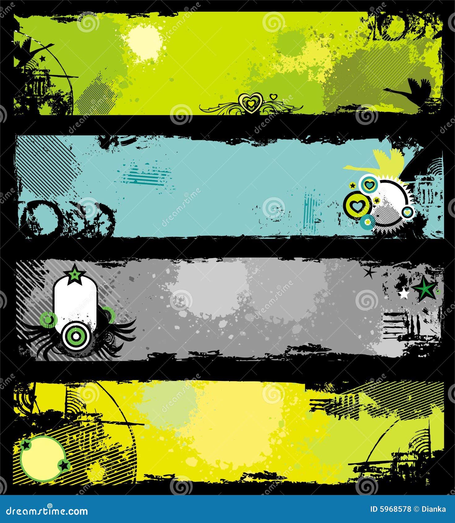 Grunge banners 2 stock illustration. Illustration of crown - 5968578