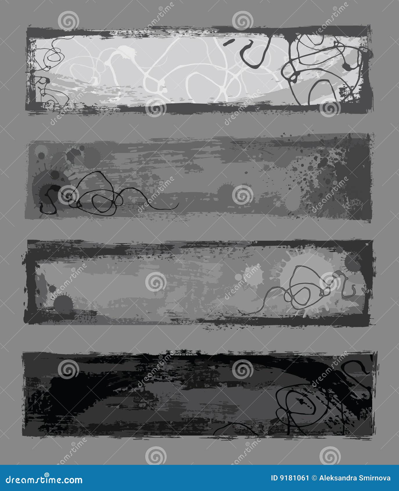 Grunge banners stock vector. Illustration of border, drawing - 9181061