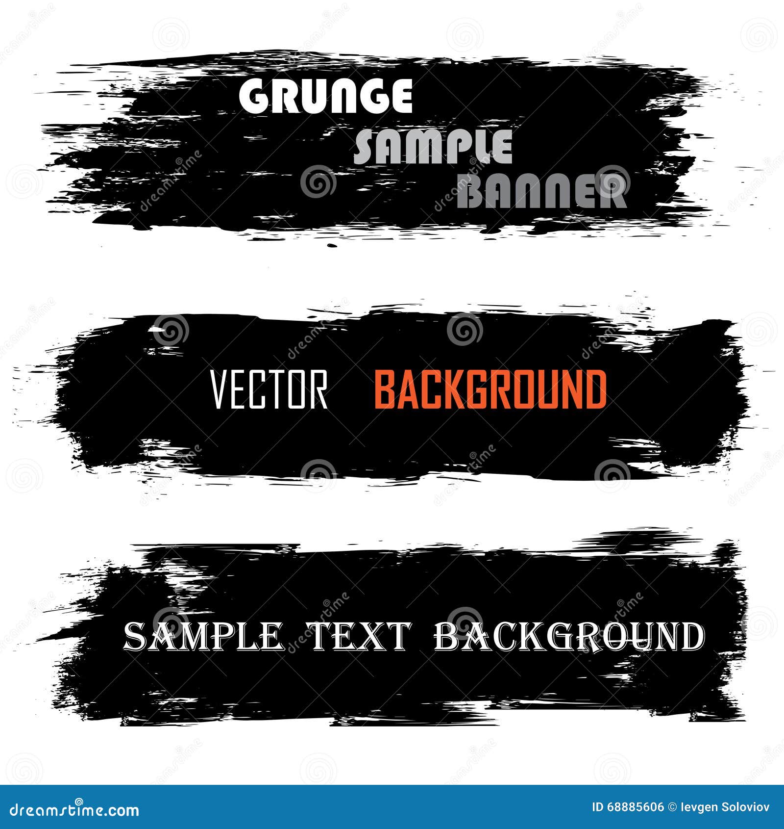 Grunge banners with text stock vector. Illustration of halftone - 68885606