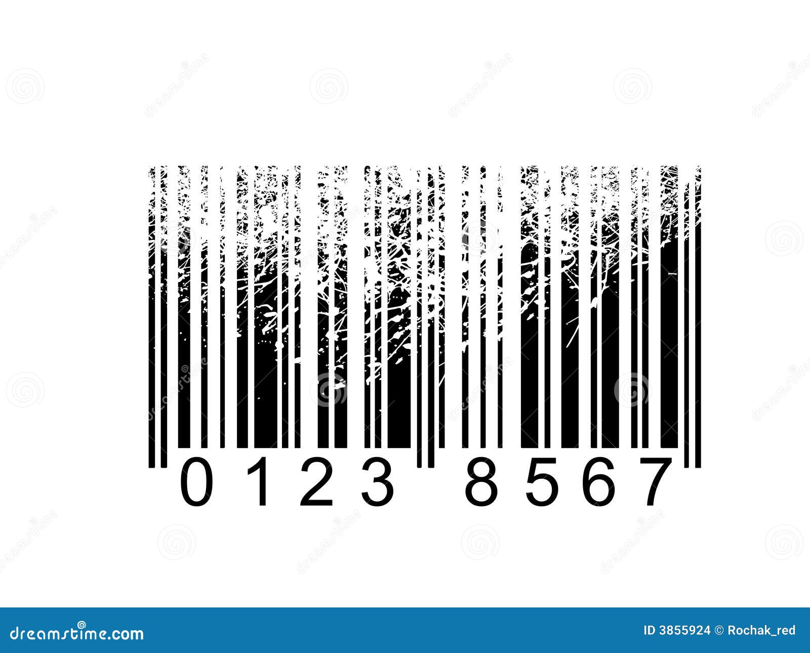 Grunge bar-code stock illustration. Illustration of number - 3855924