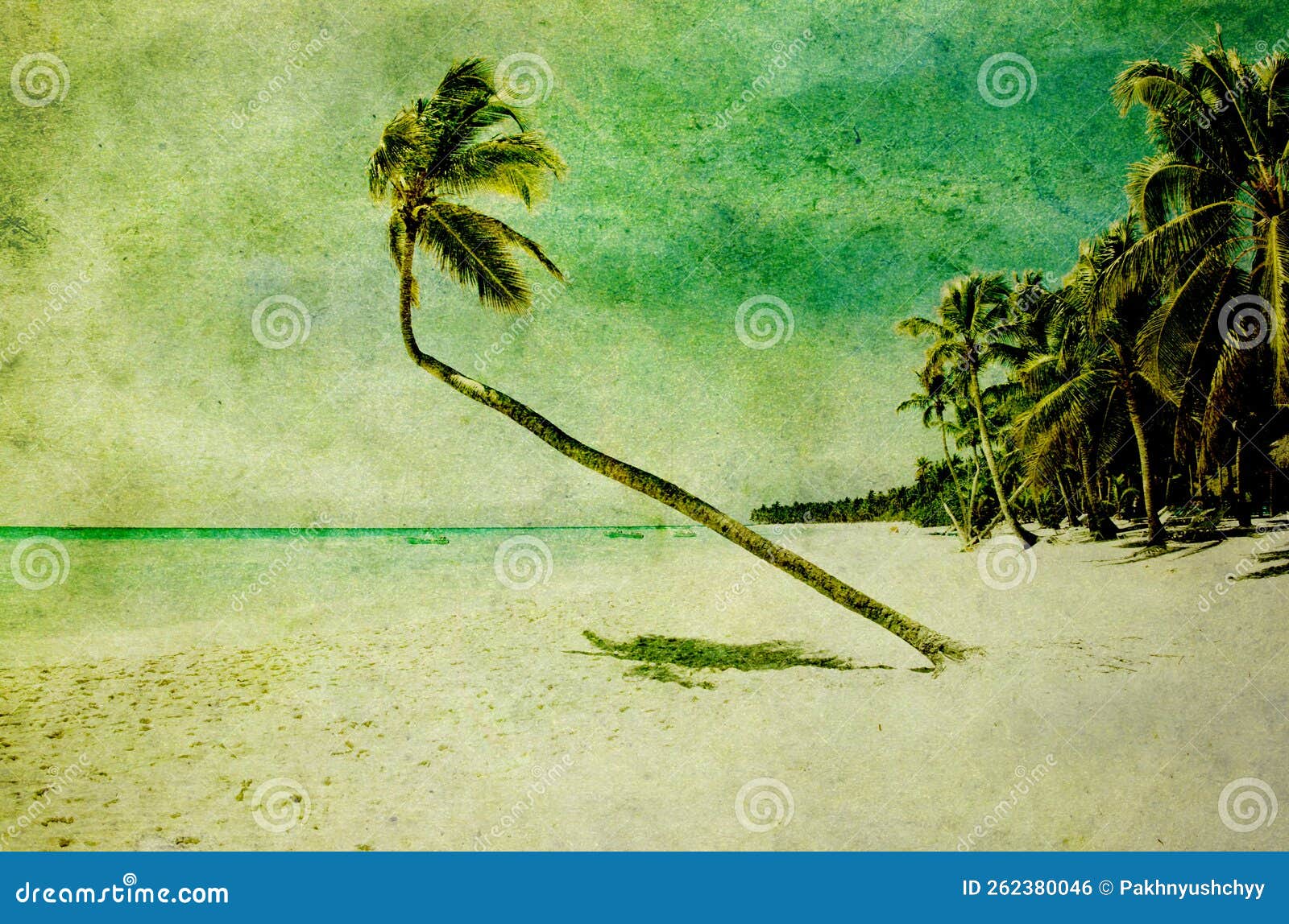 Grunge beach stock photo. Image of coconut, cloud, nature - 262380046