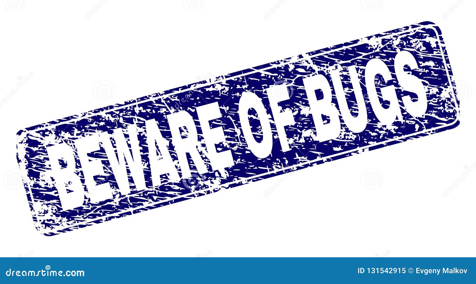 Grunge BEWARE of BUGS Framed Rounded Rectangle Stamp Stock Vector ...