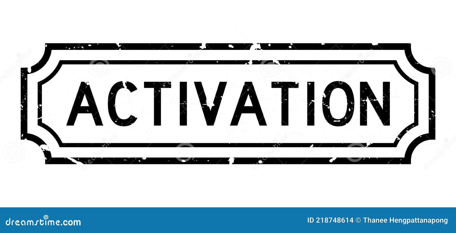 Grunge Black Activation Word Square Rubber Stamp on White Background ...