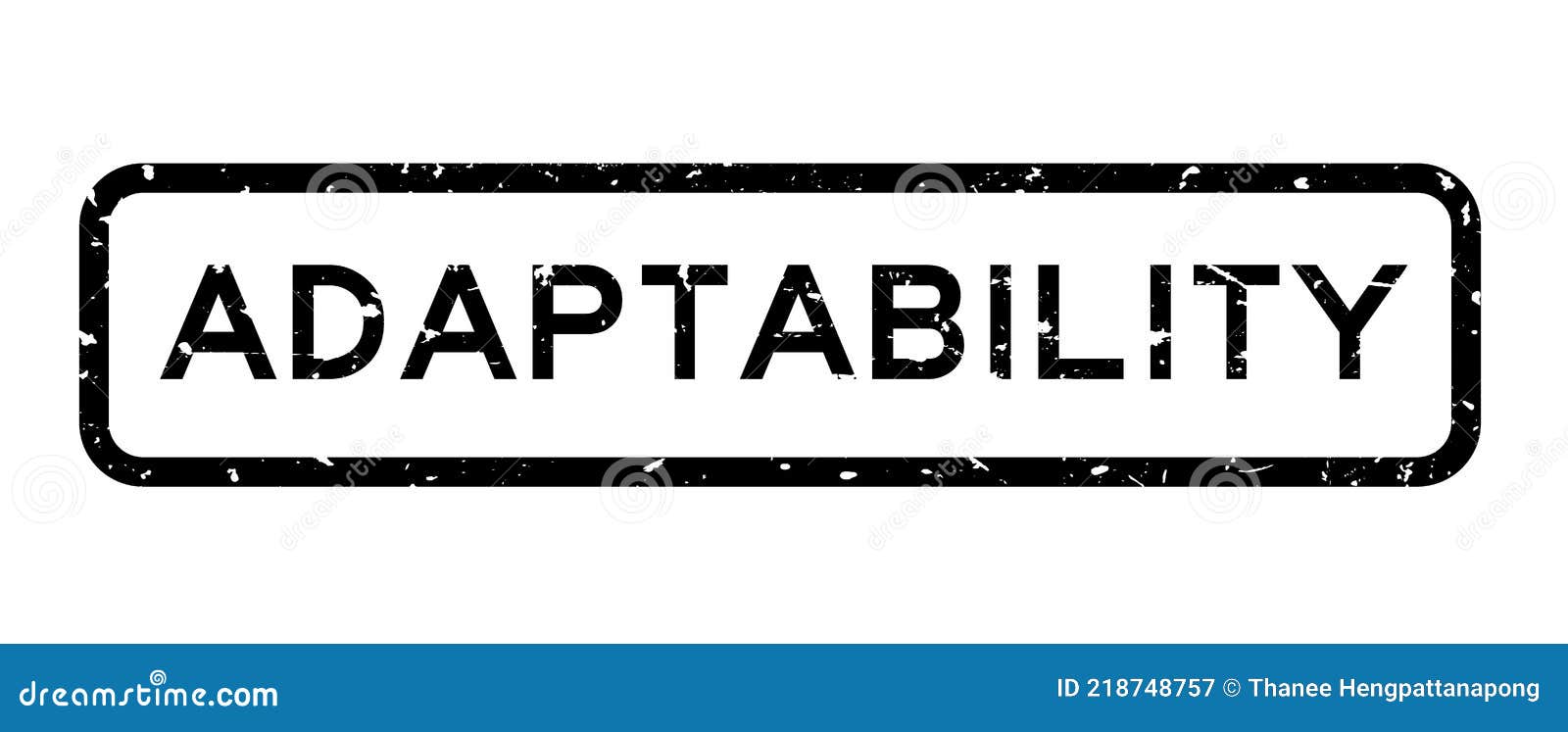 Grunge Black Adaptability Word Square Rubber Stamp On White Background ...