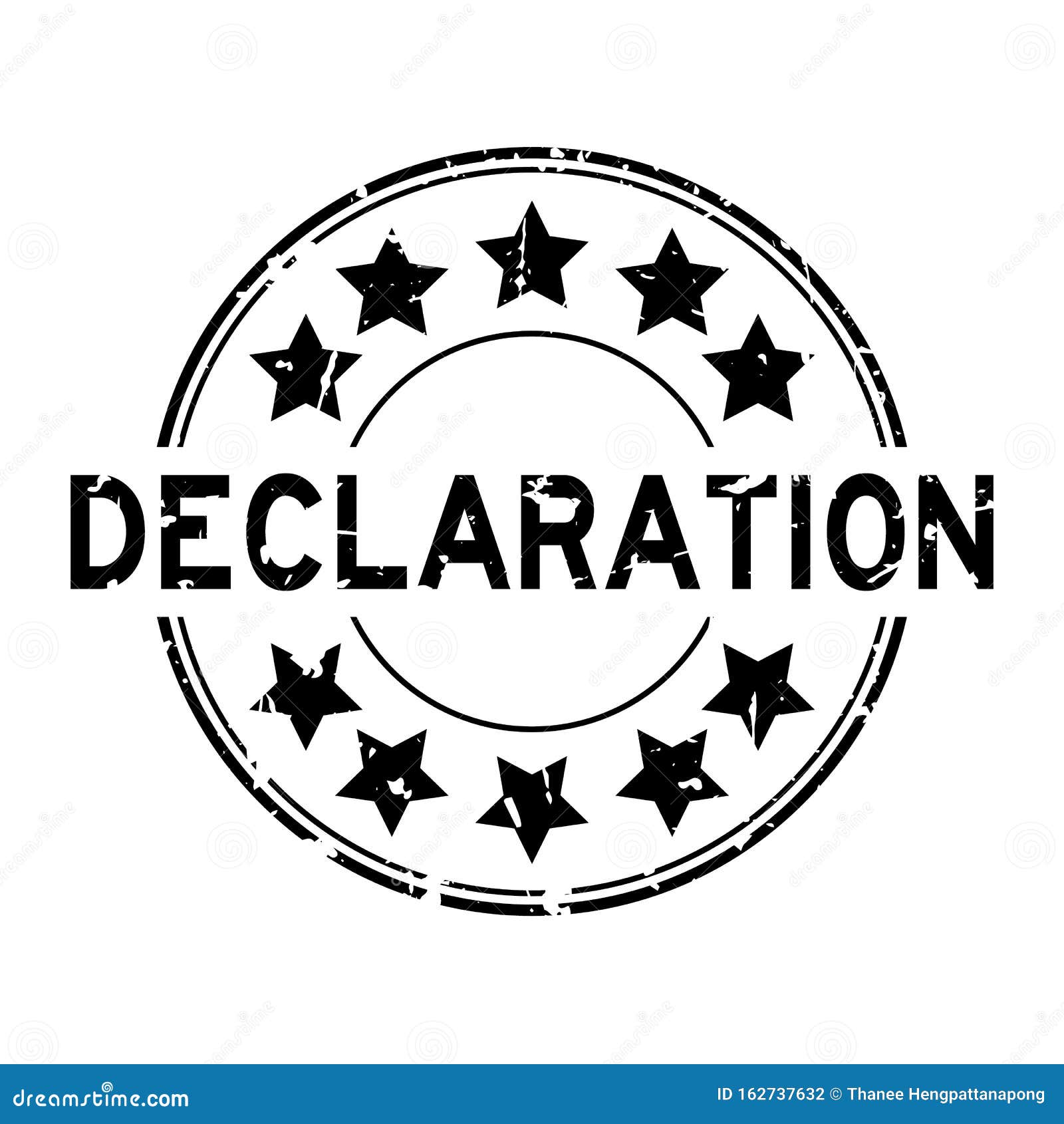 Grunge Black Declaration Word Round Rubber Stamp on White Background ...