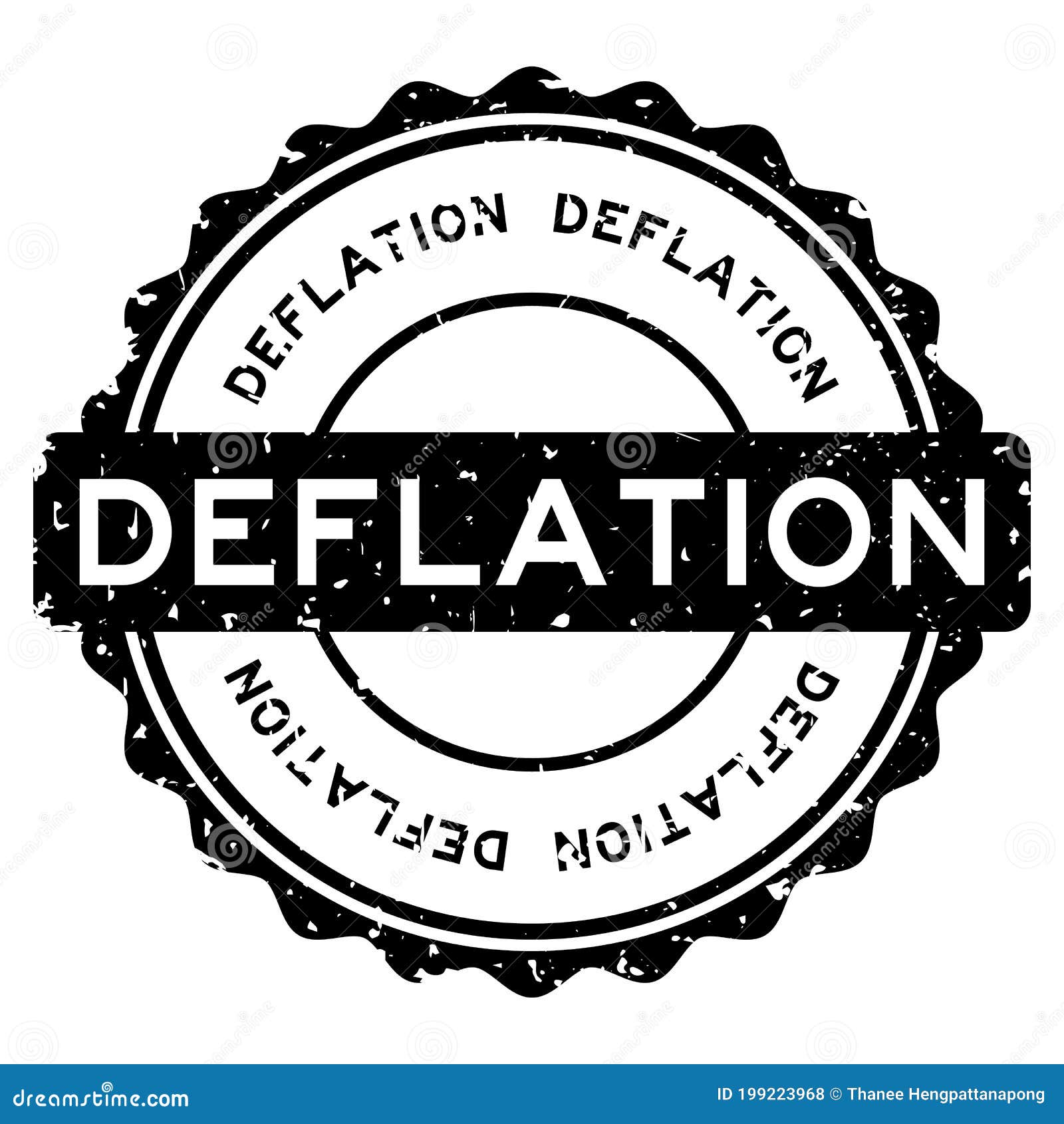 Grunge Black Deflation Word Round Rubber Stamp on White Background ... Grunge Black Deflation Word Round Rubber Stamp on White Background ...