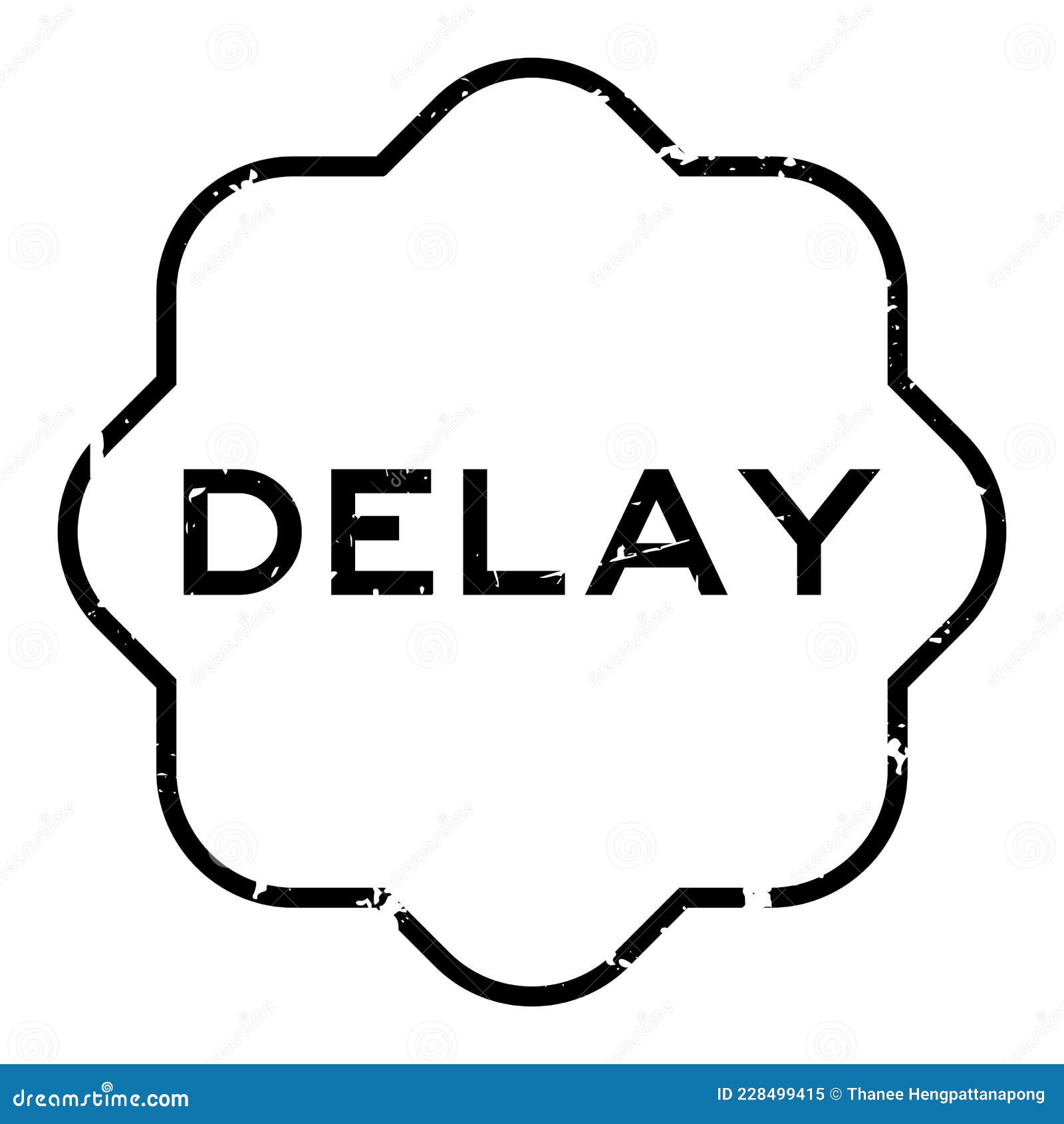 Grunge Black Delay Word Rubber Stamp On White Background Cartoon Vector ...