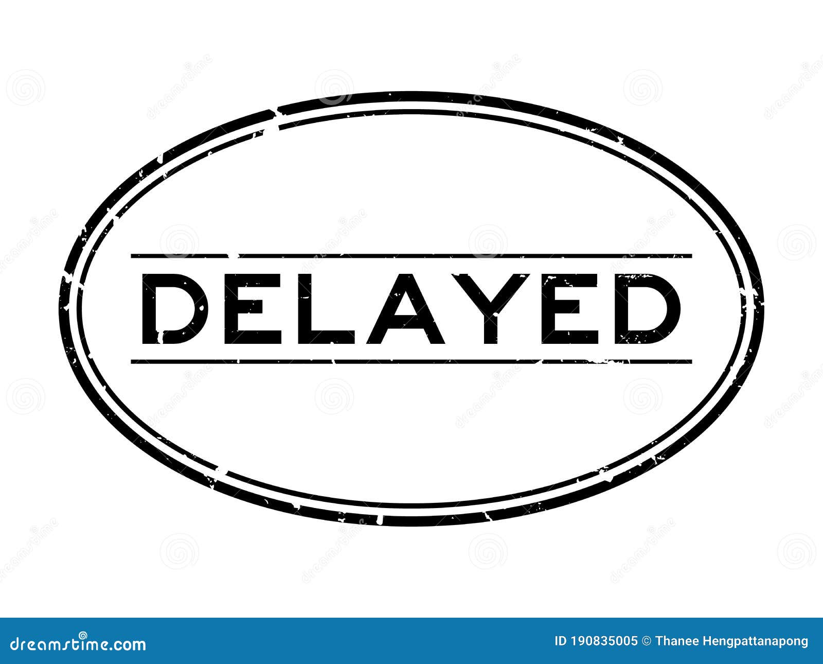 Grunge Black Delayed Word Oval Rubber Stamp on White Background Stock ...