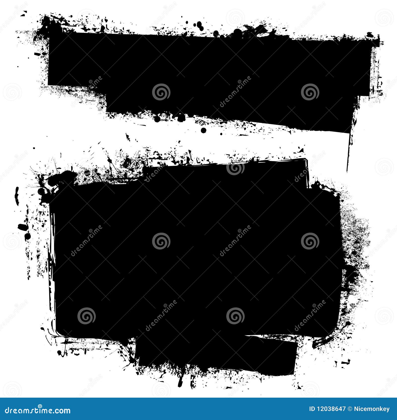 Grunge black ink banner stock vector. Illustration of dribble - 12038647