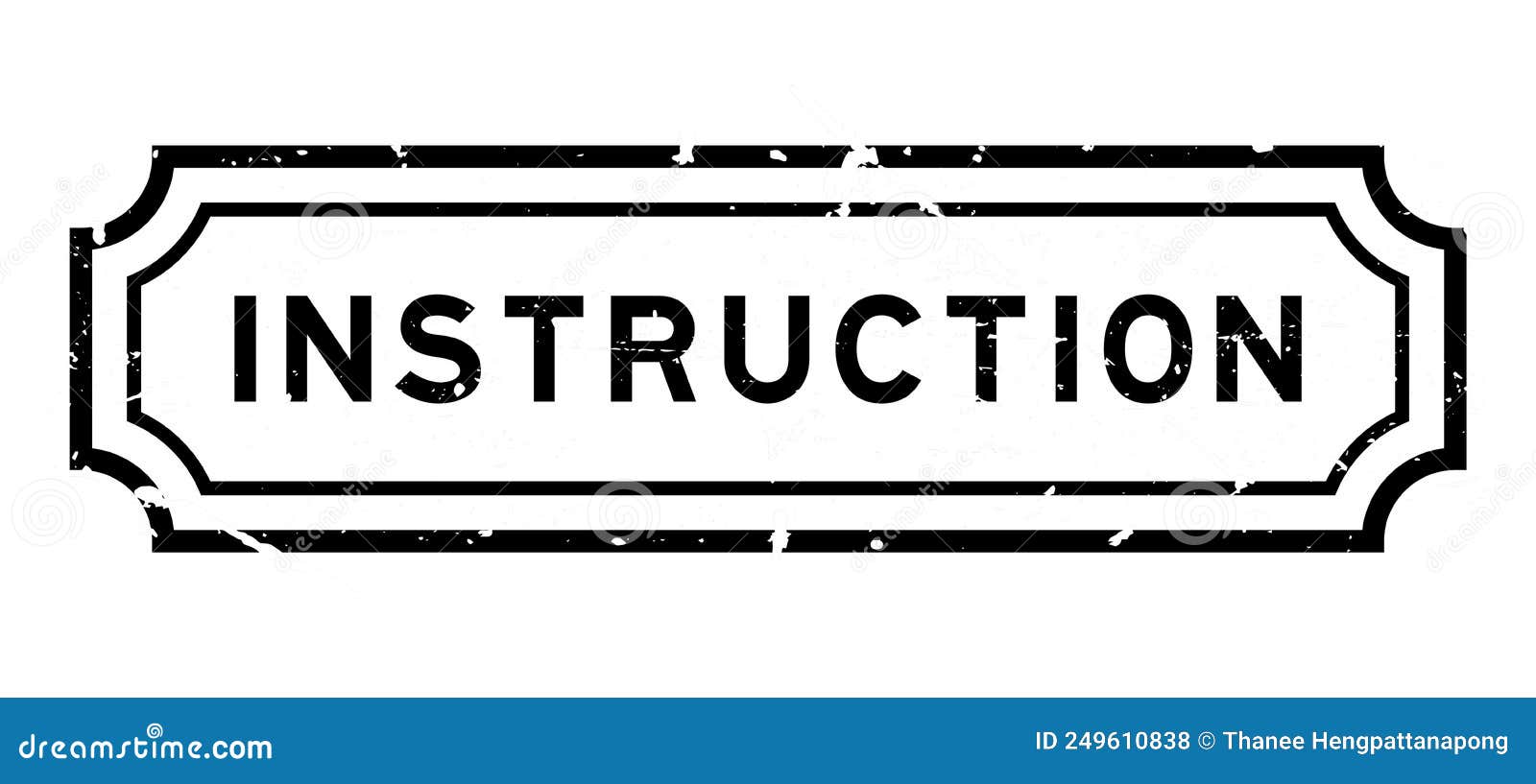 Grunge Black Instruction Word Rubber Stamp on White Background Stock ...