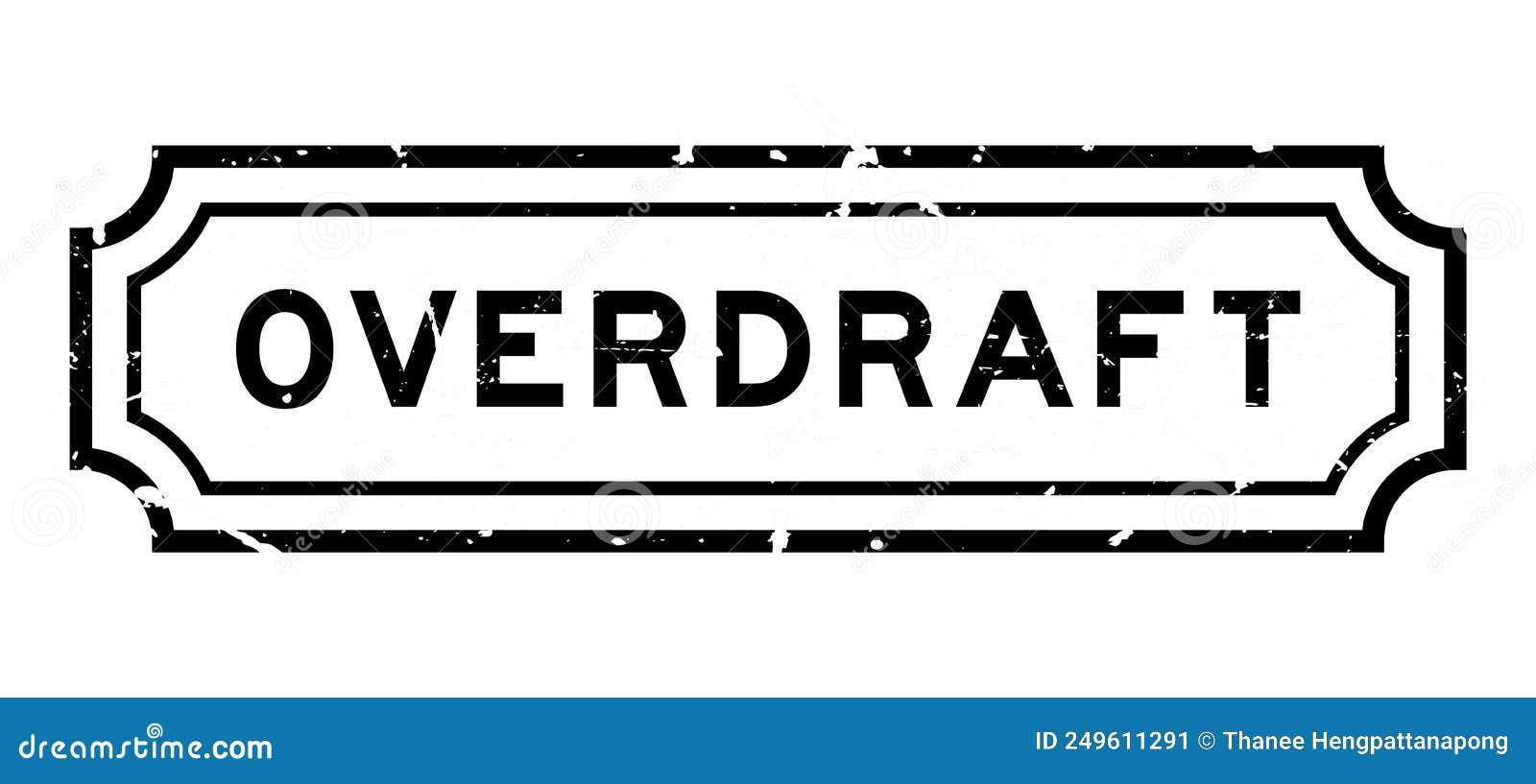 Grunge Black Overdraft Word Rubber Stamp on White Background Stock ...
