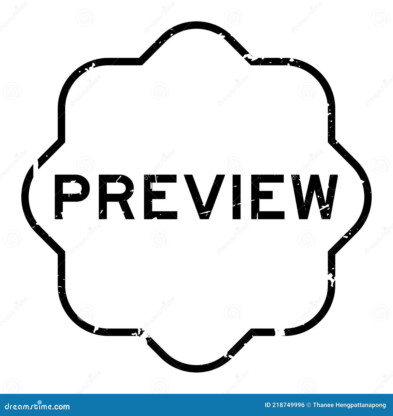 Grunge Black Preview Word Rubber Stamp on White Background Stock Vector ...